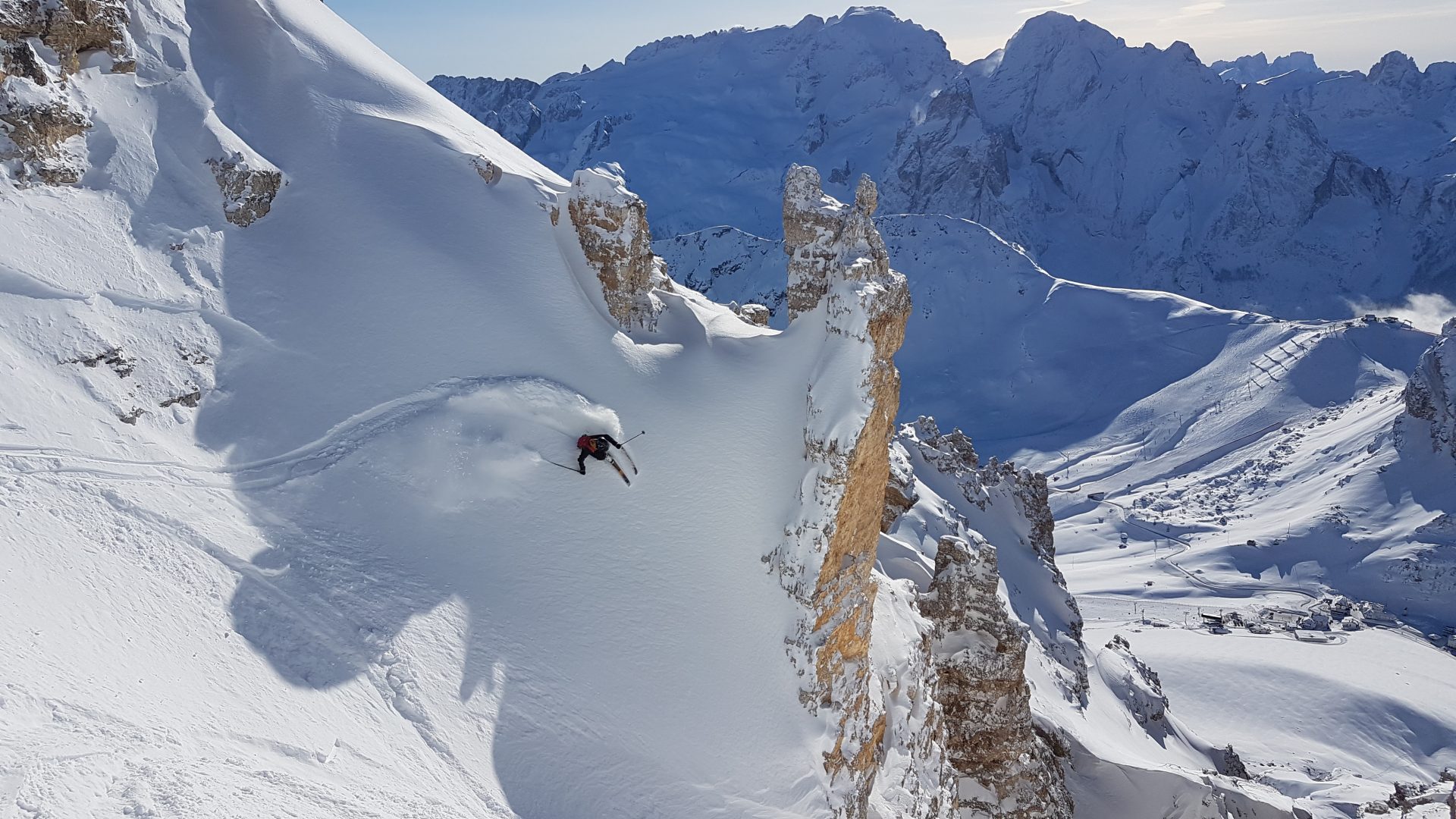 Steep skiing stage – Val di Fassa Mountain Guides